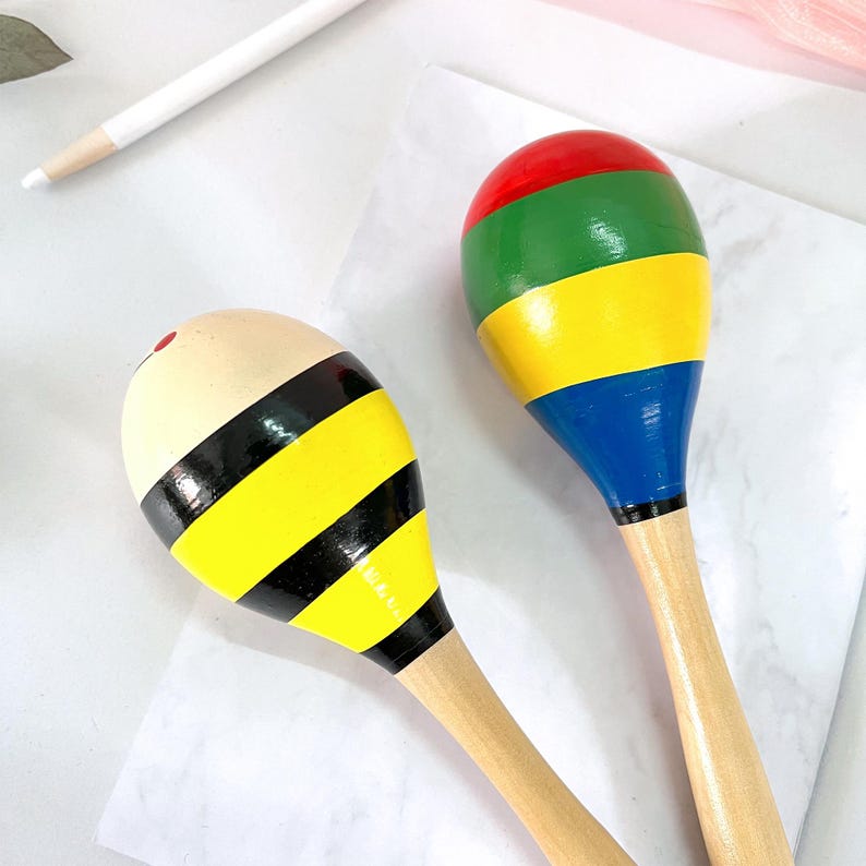 Wooden Colorful Maraca,baby Exercises Holding Musical Instruments Toys ...