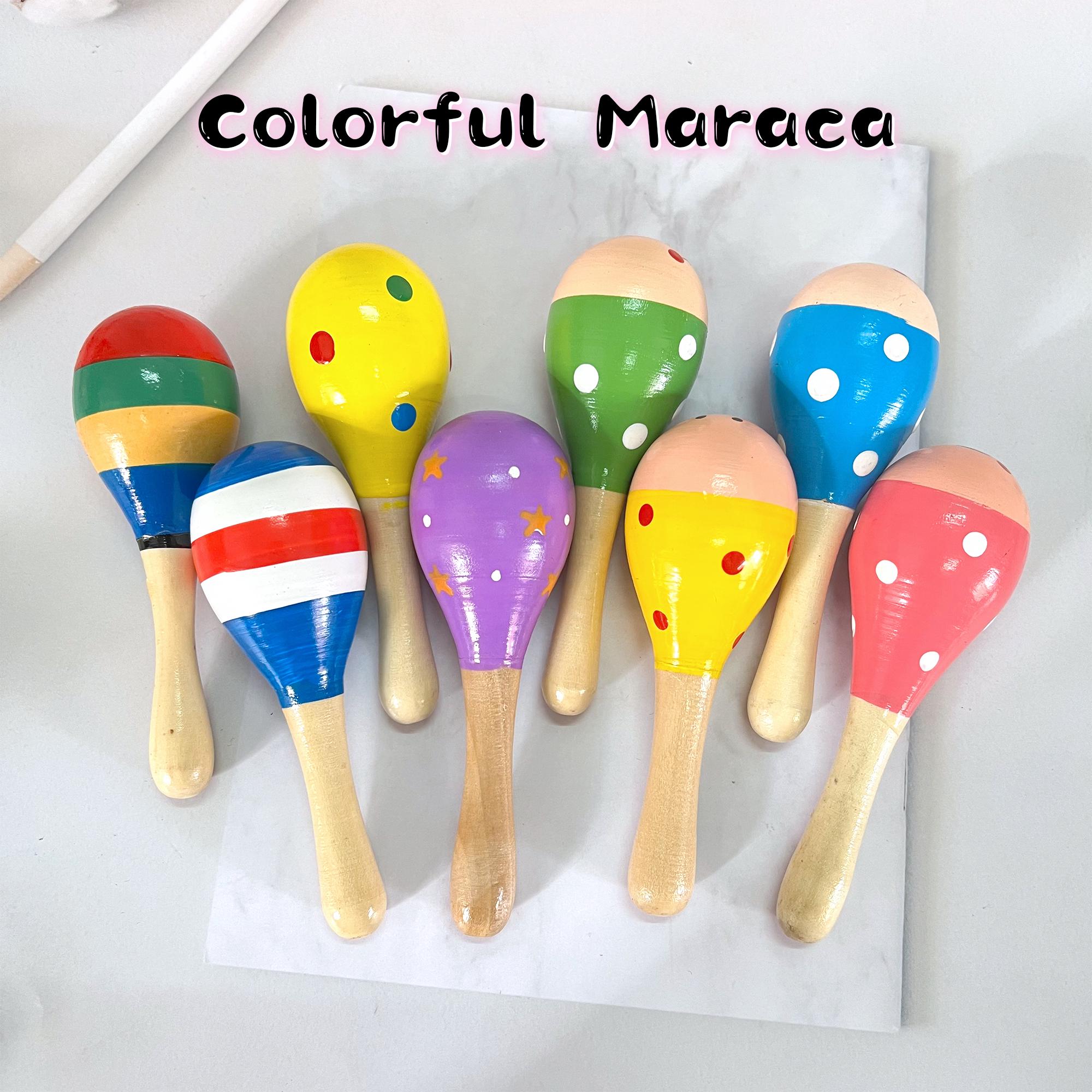 Wooden Colorful Maraca,baby Exercises Holding Musical Instruments Toys ...
