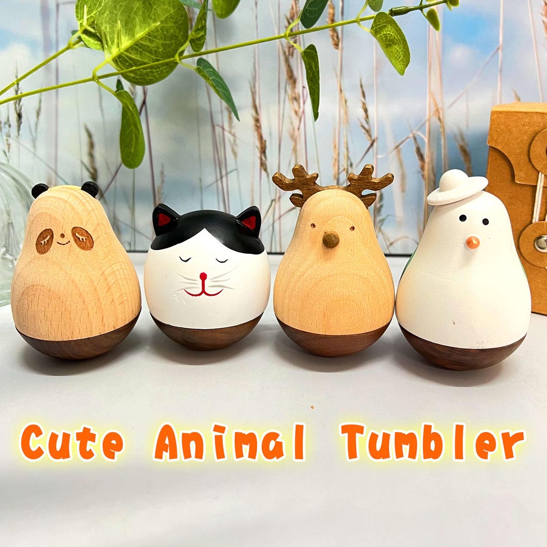 Children's Wooden Roly Poly Toy,cartoon Animal Roly Poly Toy,creative ...
