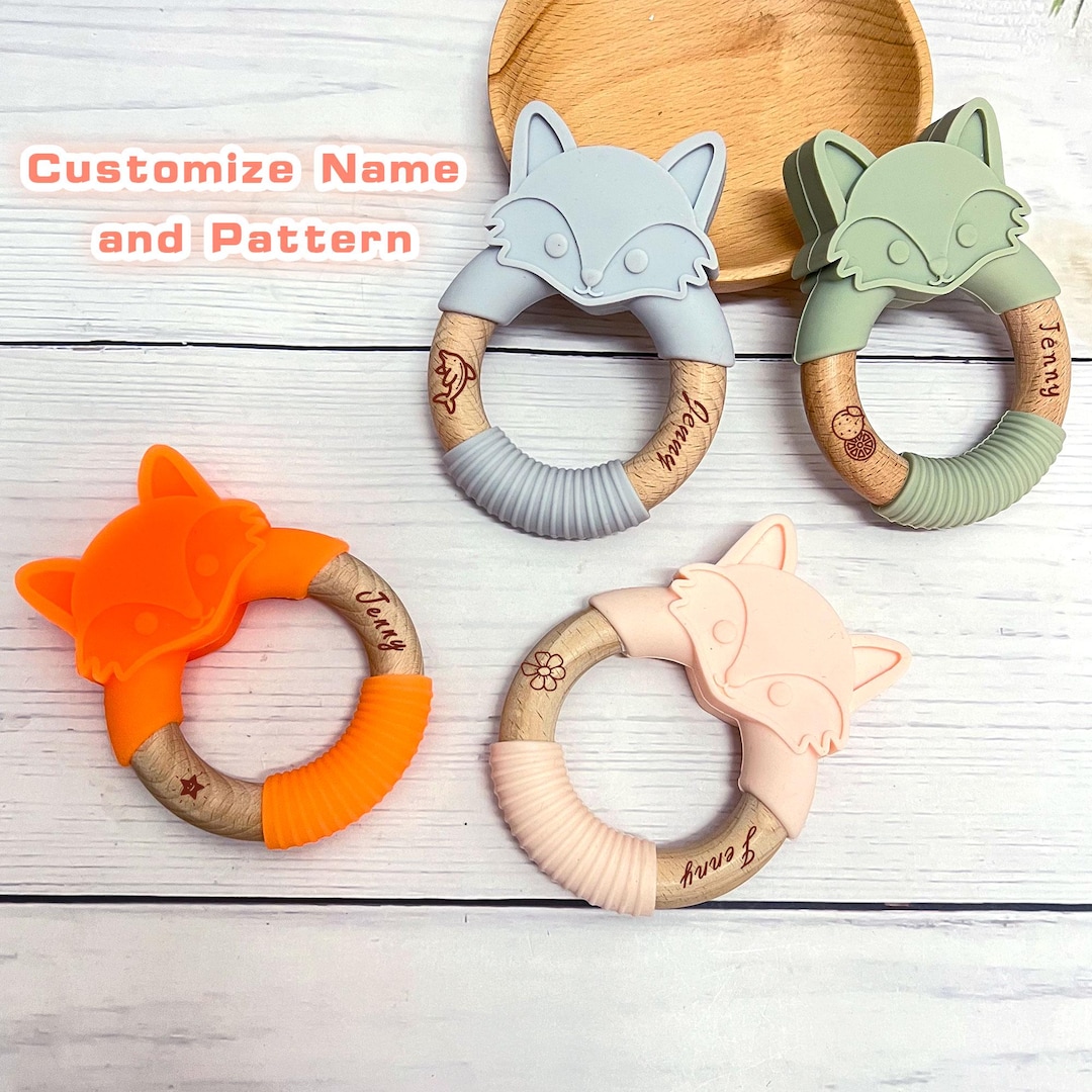 Wooden Baby Tether Silicone Teething Toys for Natural Relief,customized ...
