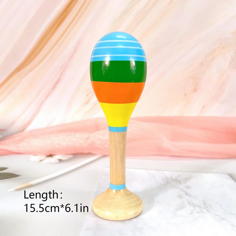 Wooden Colorful Maraca,baby Exercises Holding Musical Instruments Toys ...