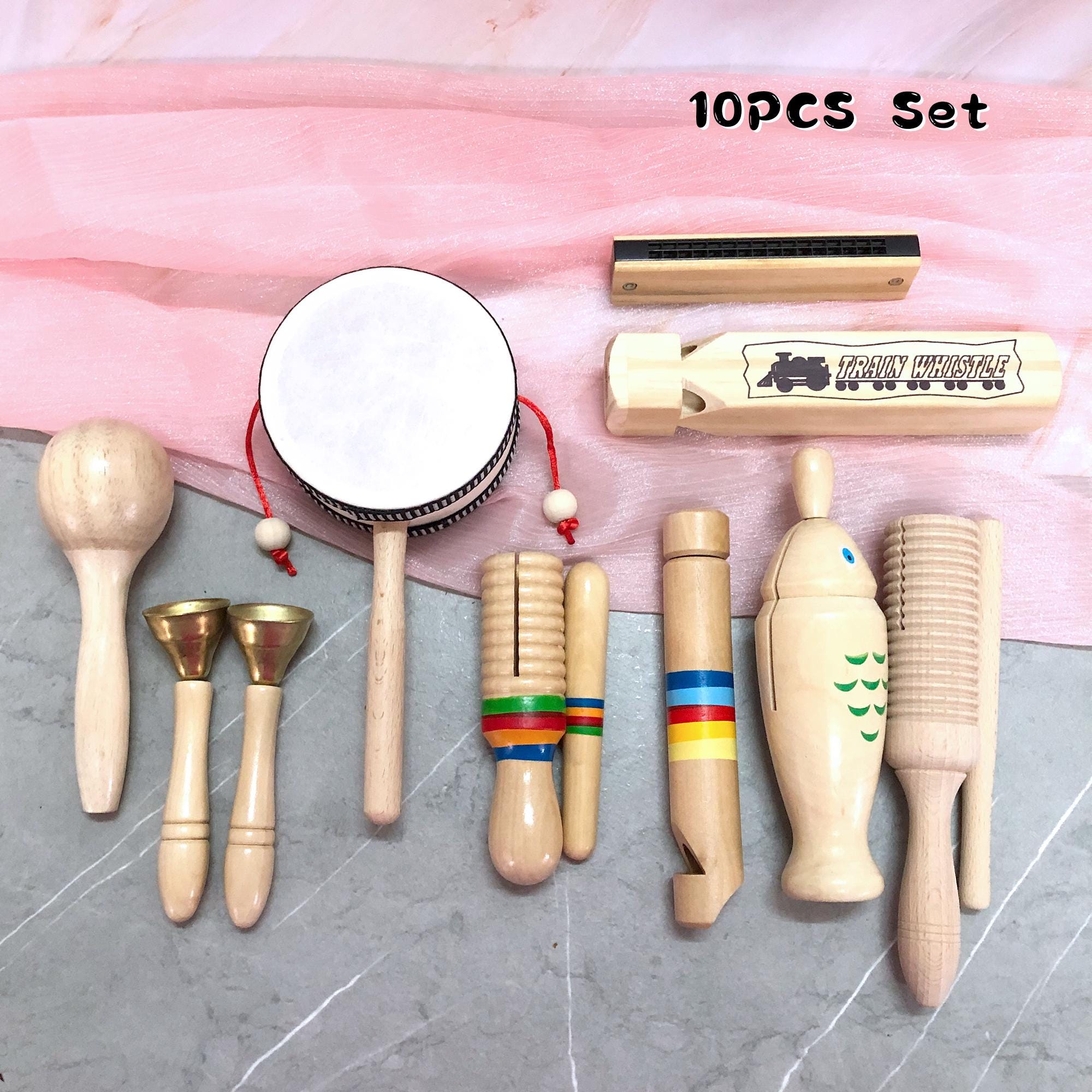Wooden Musical Instruments Toys,wooden Fish,maraca,melodica,drum-shaped ...