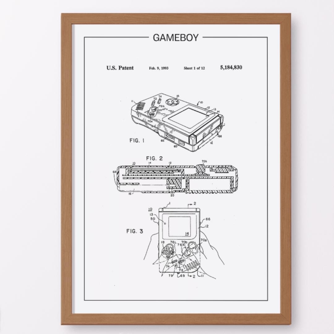 Retro GAMEBOY Poster – High-resolution Printable Art (white) - Etsy