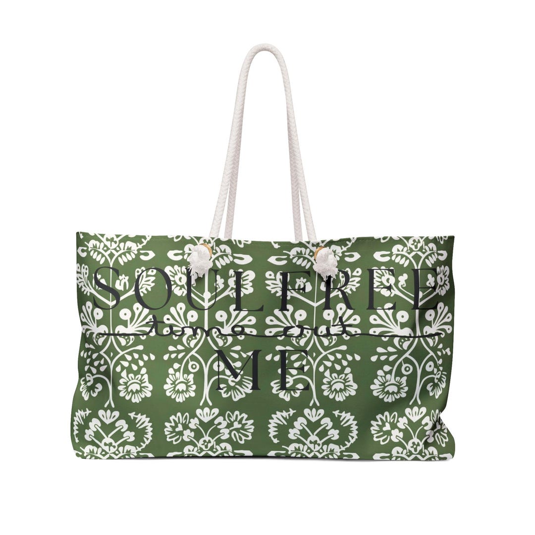Bohemian Weekender Bag | Floral Travel Tote for Weekend Getaways, Beach ...