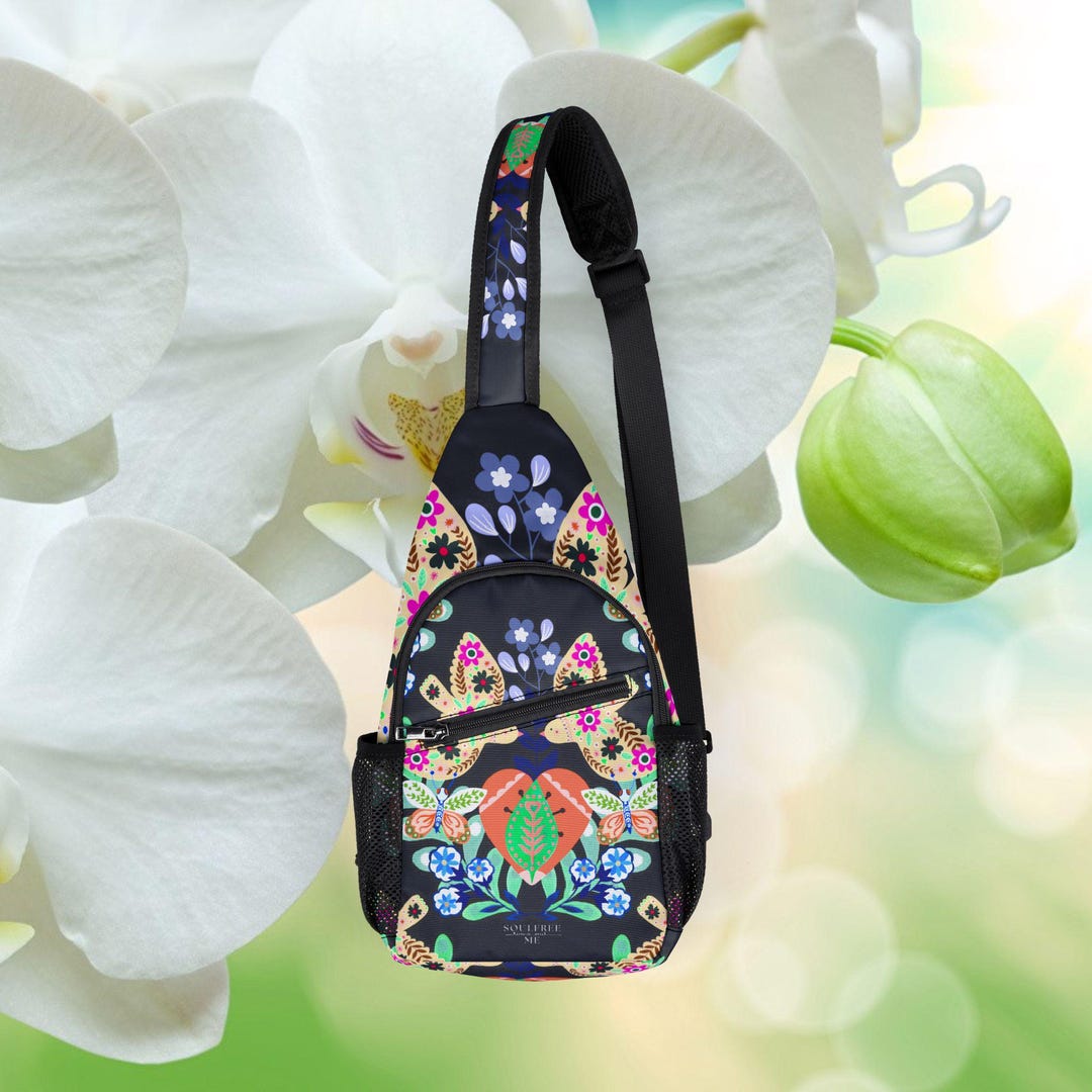 Boho Floral Chest Bag - Stylish Sling Backpack, Perfect for Travel ...
