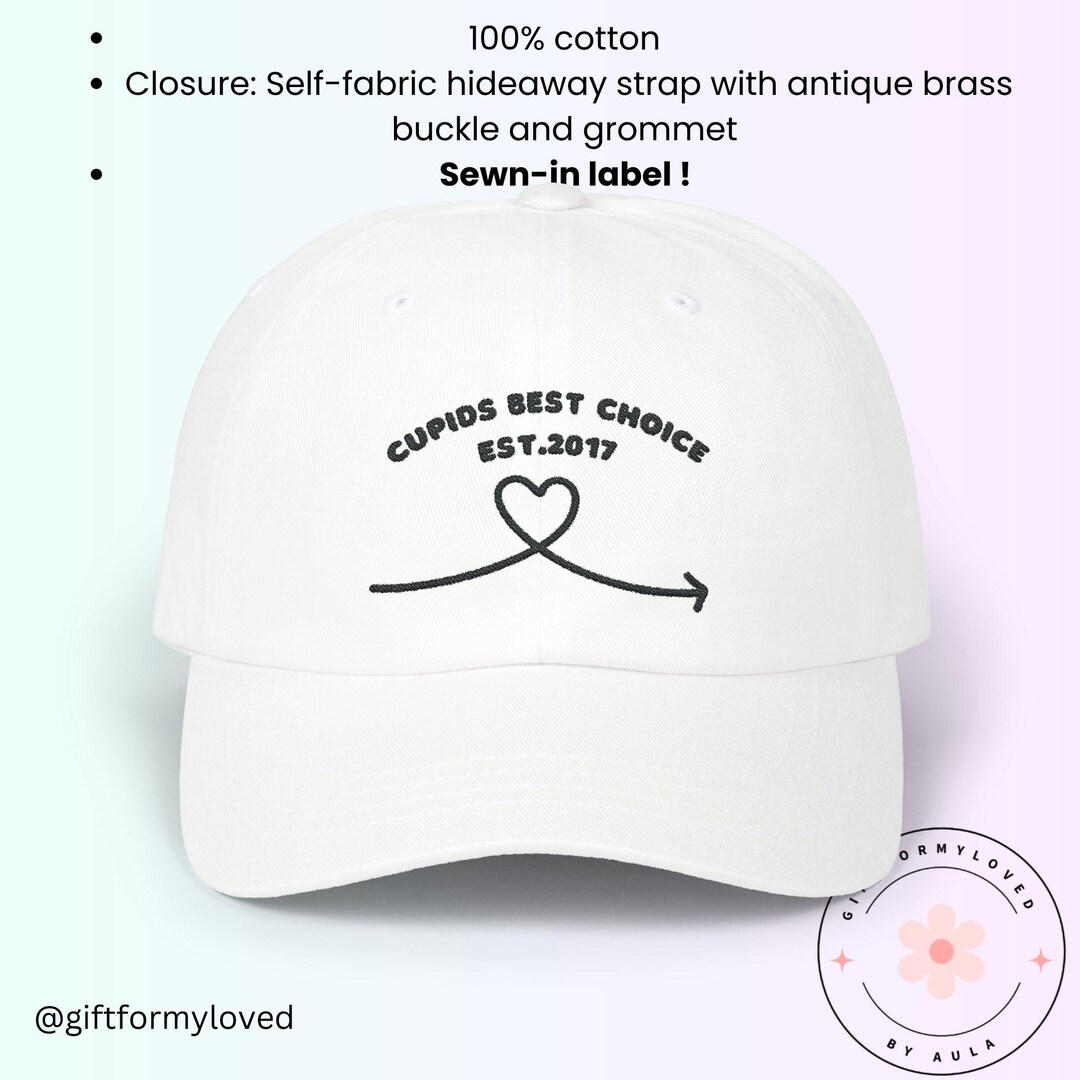 Embroidered Anniversary Cap, Personalized Couples Gift, Cupid's Best ...