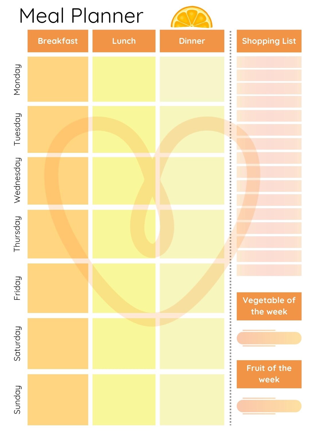 Printable Meal Planner Template | Weekly Food Organizer - Etsy