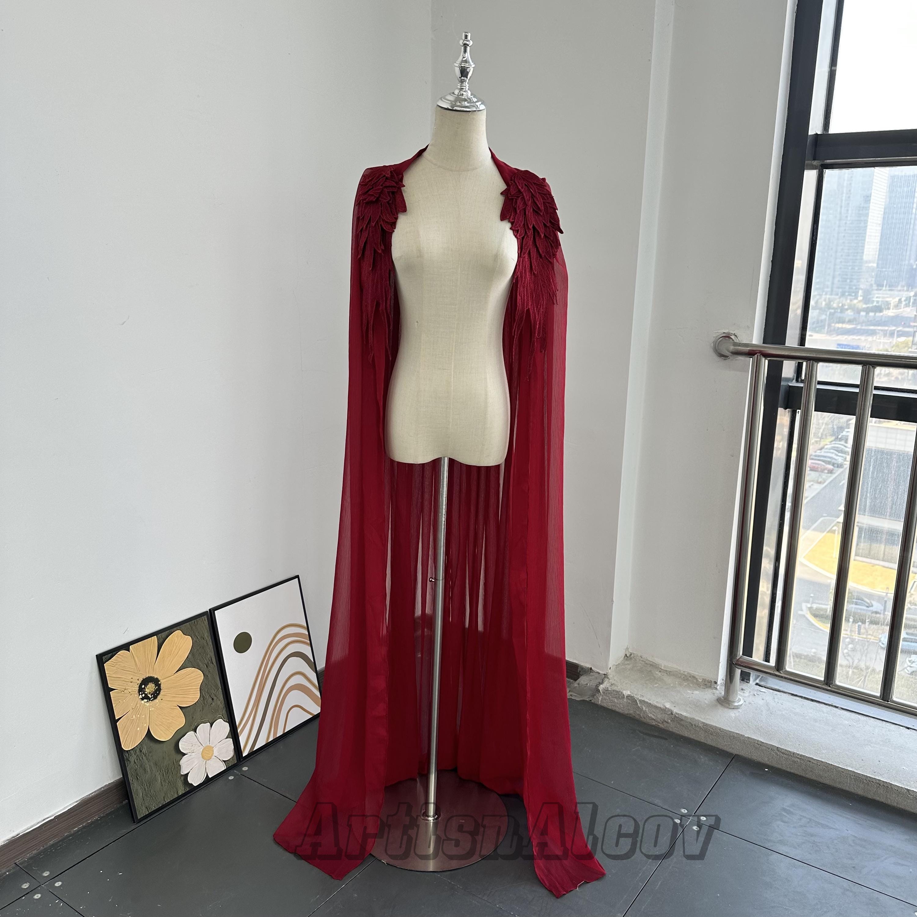 Baroque Gothic Black Cape With Wings Chiffon Cropped Cape Women ...