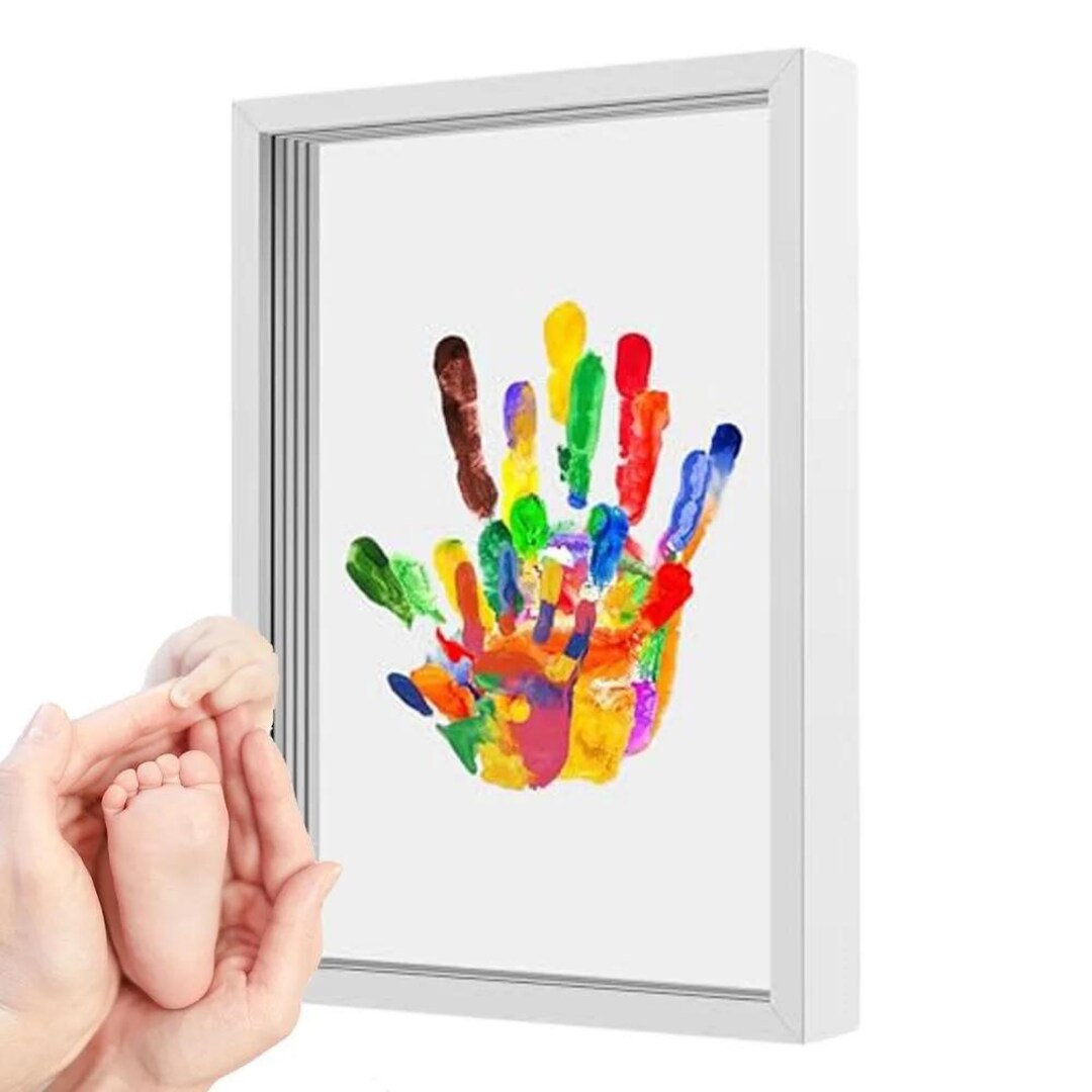 Family Handprint Photo Frame Kit DIY Handmade Keepsake Clear Baby ...