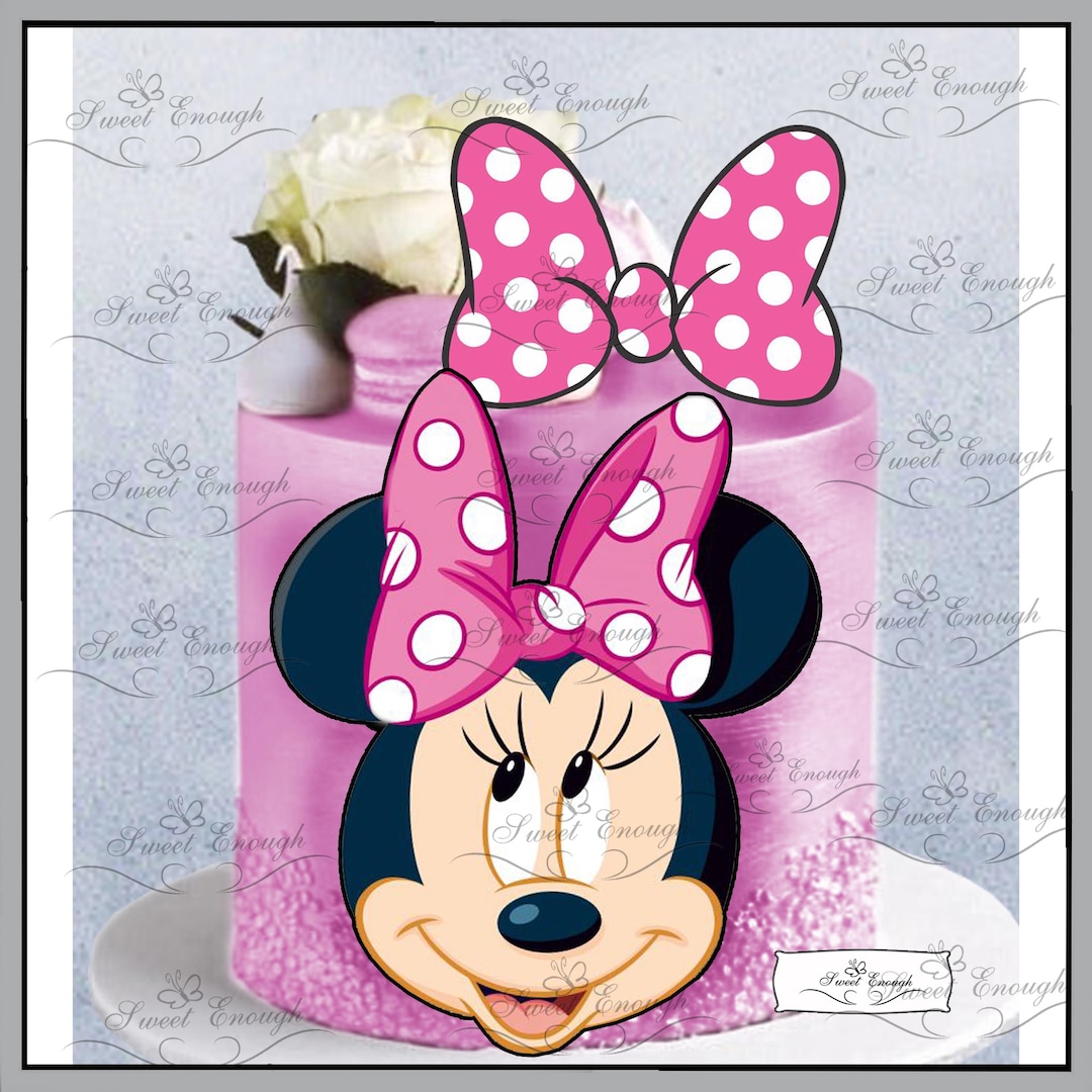 4 X Pcs MINNIE MOUSE Edible CARD Wafer Paper Cake Topper Birthday Party ...