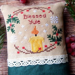 Yule Cross Stitch Pattern Winter Solstice Wiccan Yule Sabbat Decoration ...