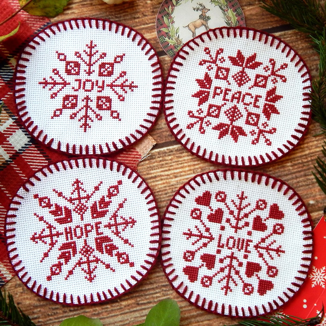 Nordic Snowflakes Cross Stitch Pattern: Christmas Ornaments Set (PDF ...
