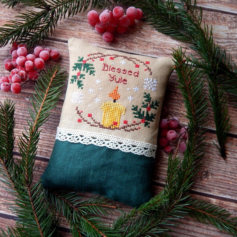 Yule Cross Stitch Pattern Winter Solstice Wiccan Yule Sabbat Decoration ...