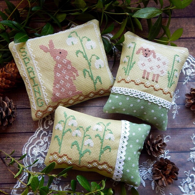 Spring Cross Stitch Pattern Set: Sheep, Bunny, Snowdrops (PDF Download ...