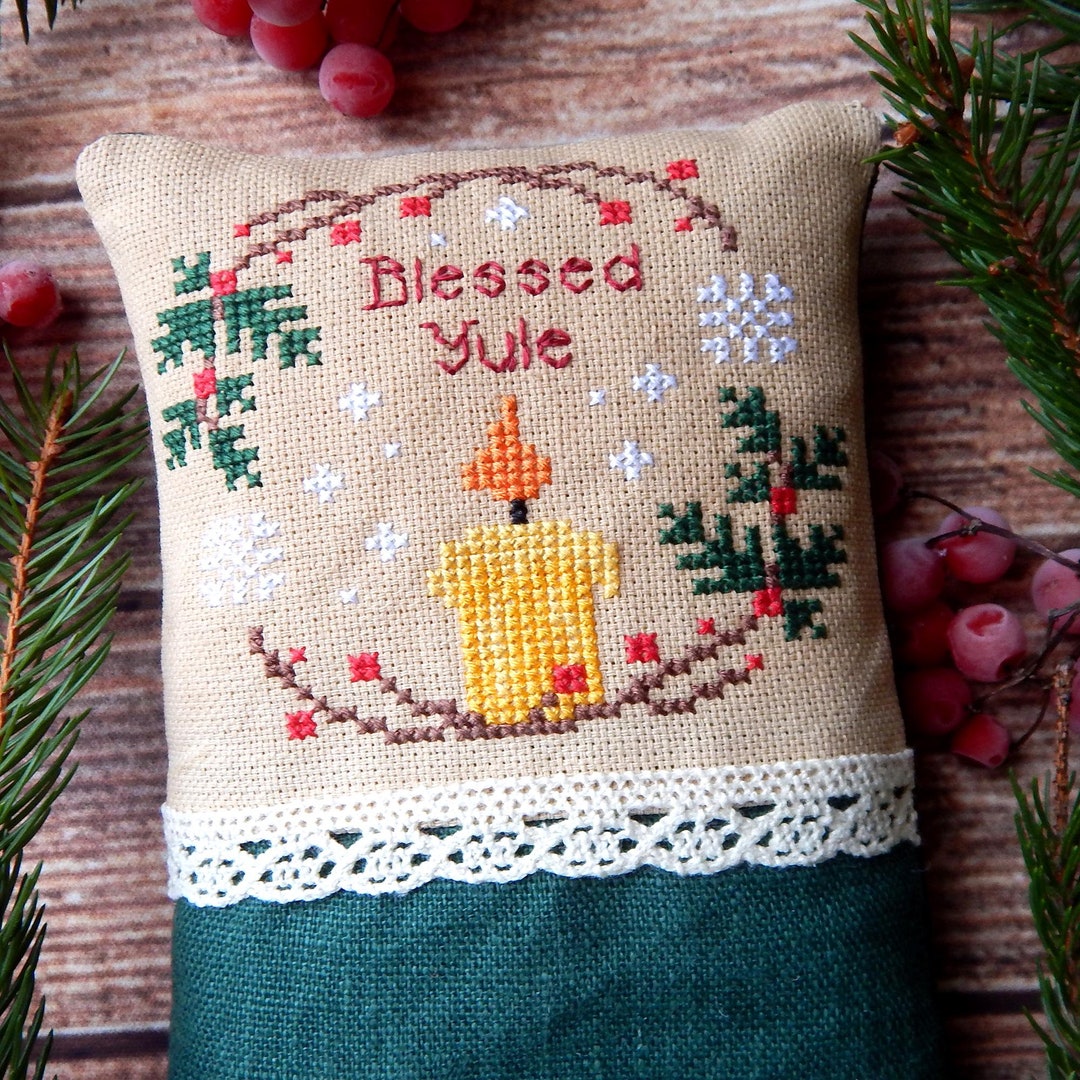 Yule Cross Stitch Pattern Winter Solstice Wiccan Yule Sabbat Decoration ...