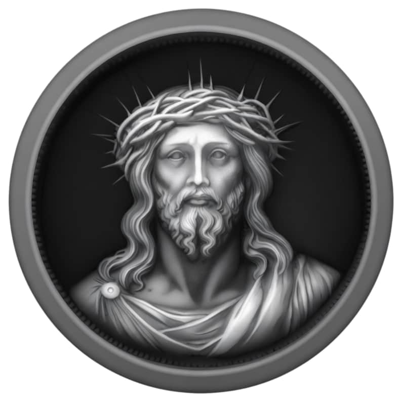 Jesus Christ 3D Laser File | Depth Map | PNG File Brass Coin | High ...