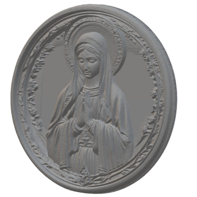 Virgin Mary 3D Relief STL File | Embossing | Depth, Height Map | Resin ...