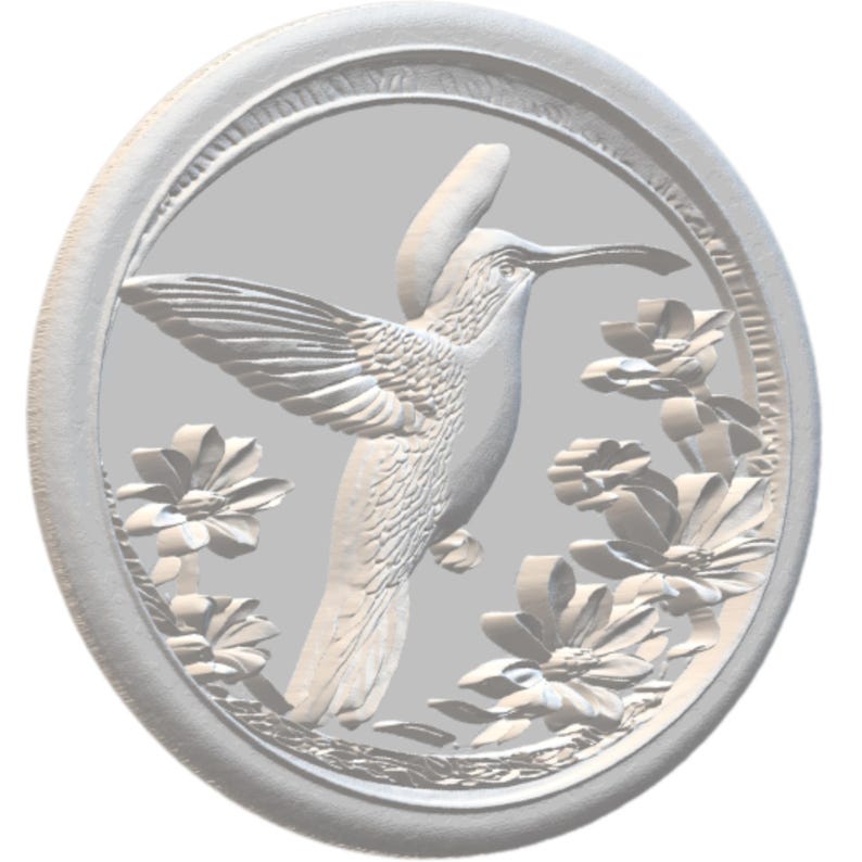 Hummingbird 3D Relief STL File | Embossing | Depth, Height Map | Resin ...
