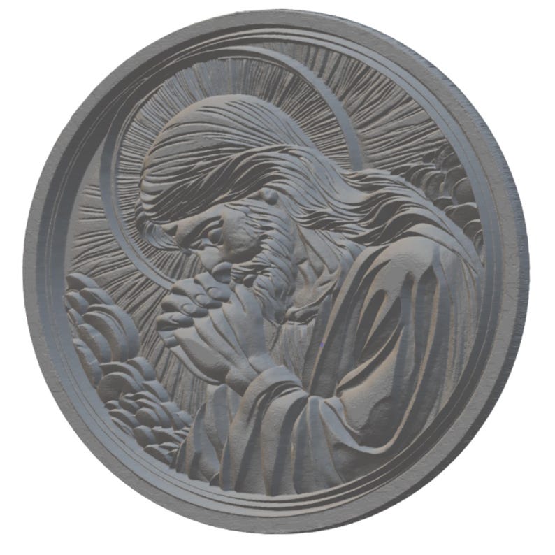 Jesus Praying 3D Laser File: Stl File | Depth Map, PNG, SVG, PDF ...