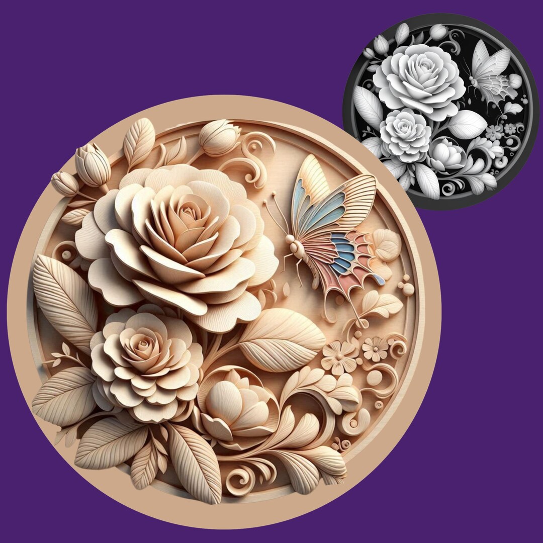 3D Roses 3D Relief STL File | Embossing | Depth, Height Map | Resin ...