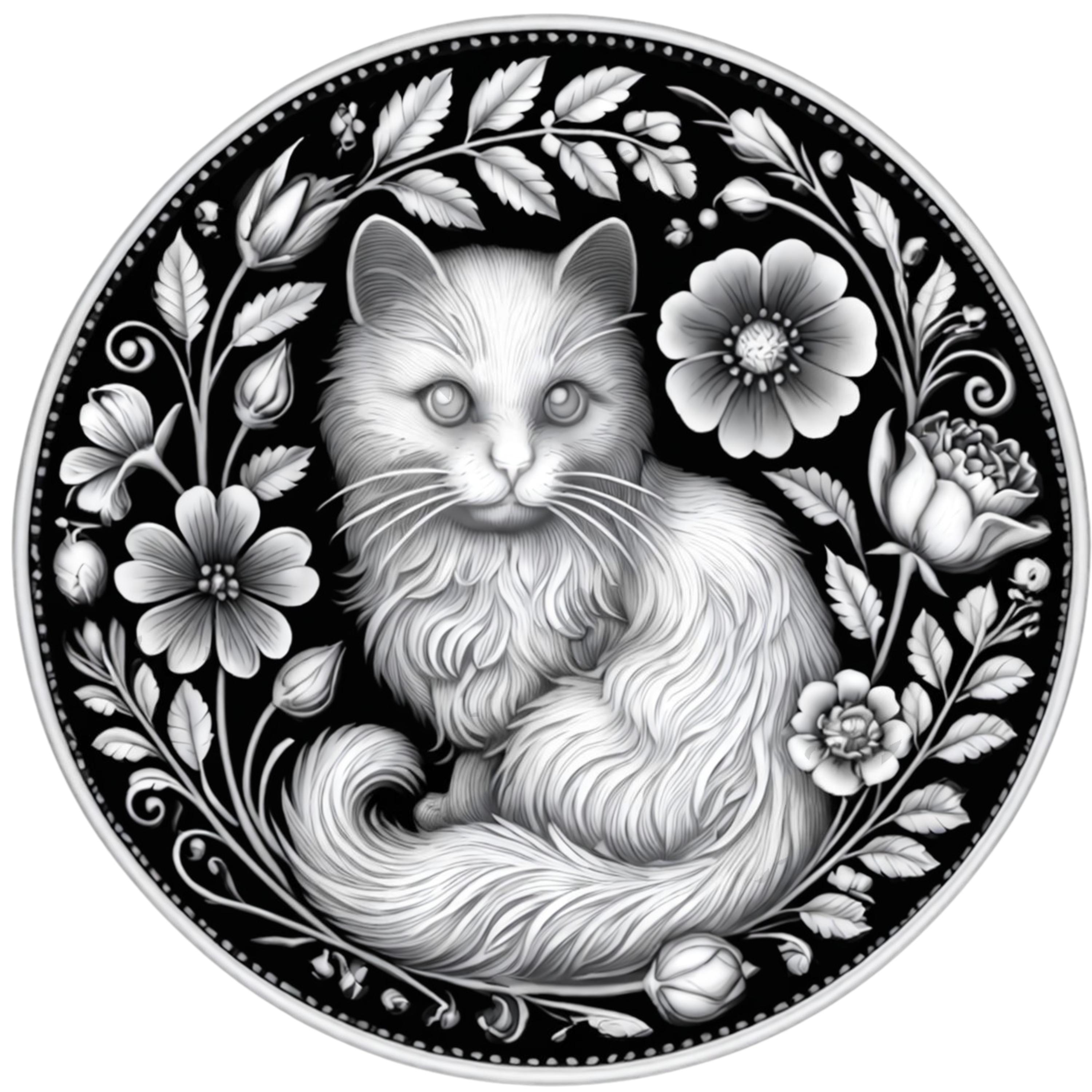 Cat 3D Illusion | Depth Map| Laserburn PNG | Laser Ready Engrave ...