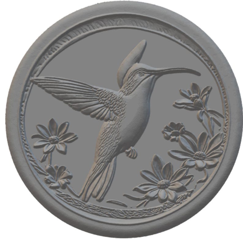 Hummingbird 3D Relief STL File | Embossing | Depth, Height Map | Resin ...