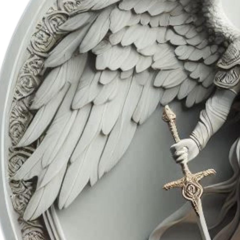 Archangel Michael Coin Depth Map | 3D Laser Engrave | Xtool | Lightburn ...