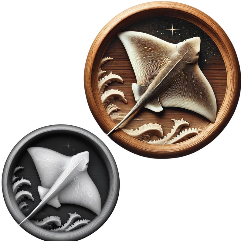 Stingray | 3D Laser File | Depth Map | PNG File | Depth Engraving ...