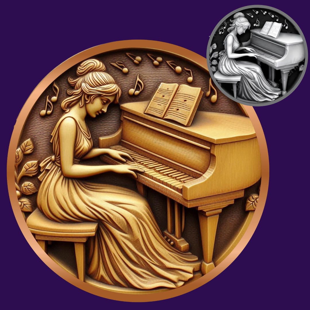Pianist 3D Relief STL File | Embossing | Depth, Height Map | Resin ...