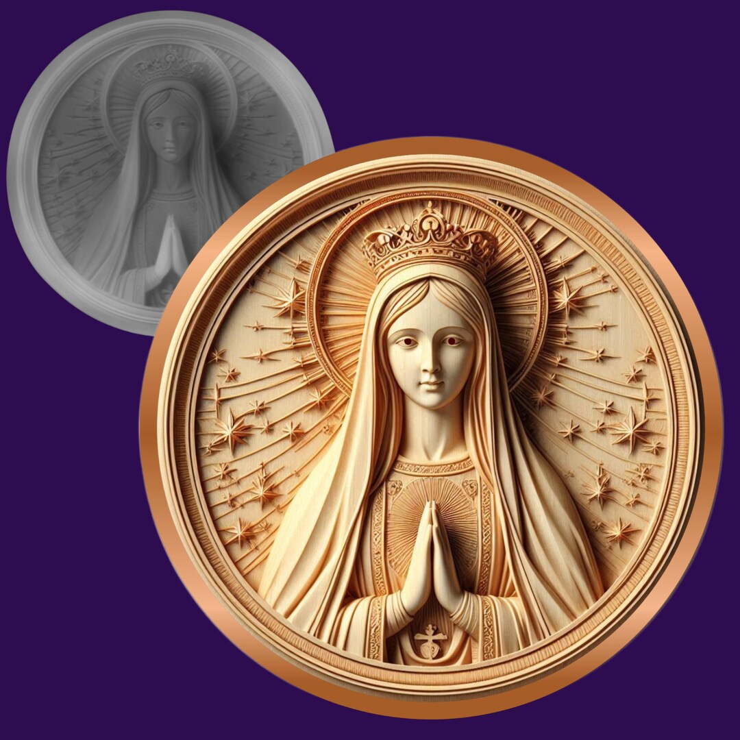 Virgin Mary Laser File 3D Laser Engraving File Depth Map Height Map ...