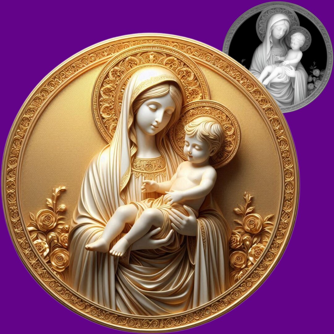 Virgin Mary | Jesus | 3D Illusion | Depth Map | Laser Burn | Laser ...