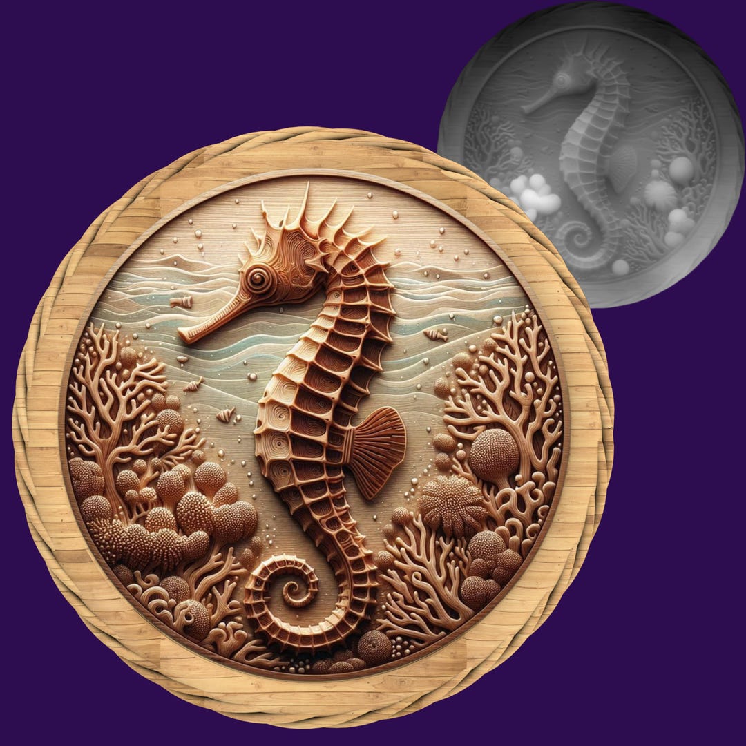 Seahorse Depth Map | Laser File | Height Map| 3D Laser Engrave | Xtool ...