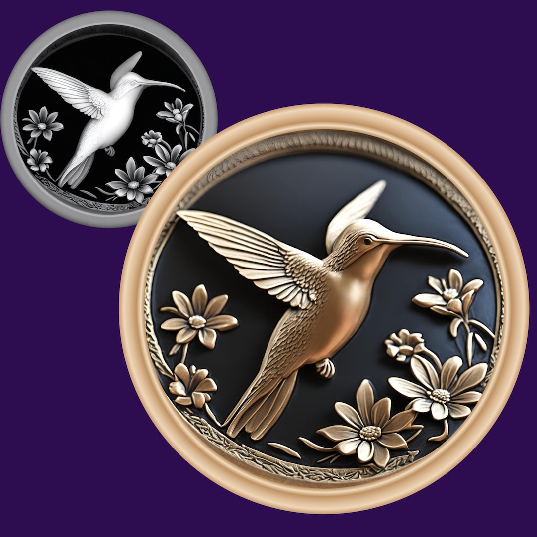 Hummingbird 3D Illusion | Depth Map| Laser Burn PNG | Laser Ready File ...