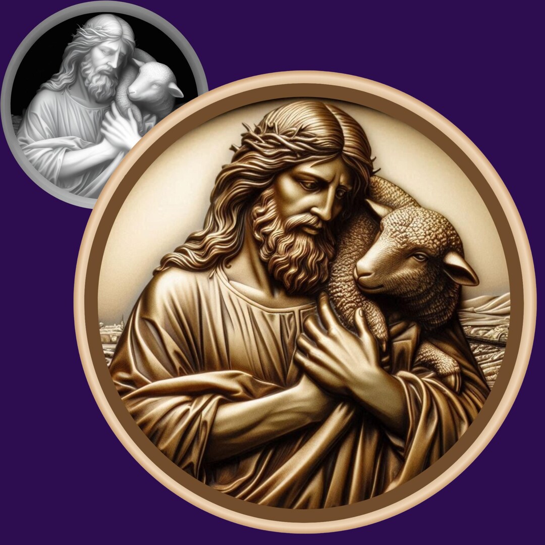 Jesus and Lamb 3D Laser File: Depth Map, CNC Ready (digital Download ...
