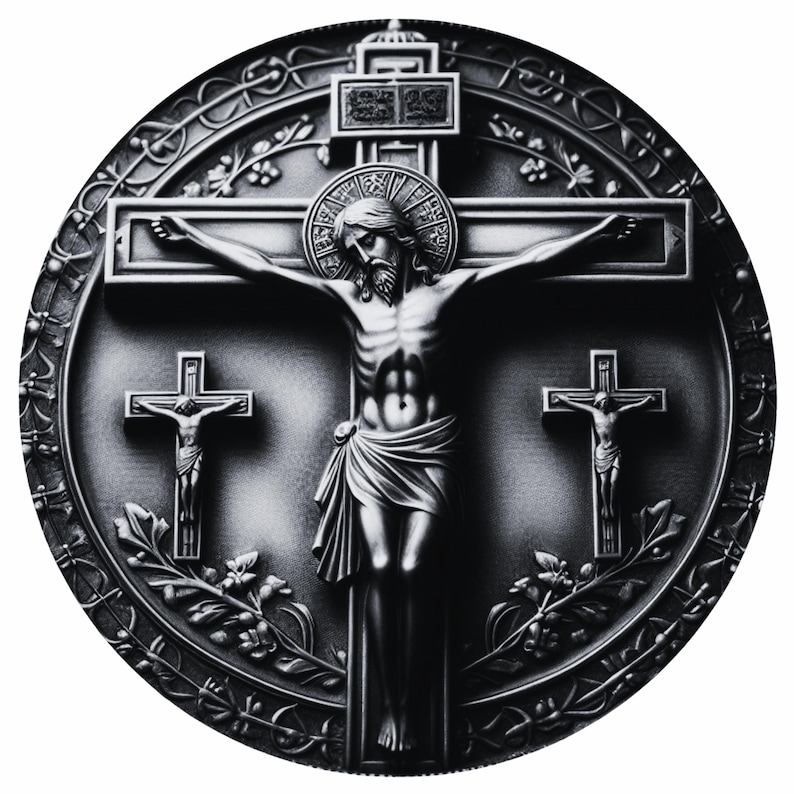 Jesus Crucifix 3D Relief STL File | Embossing | Depth, Height Map ...