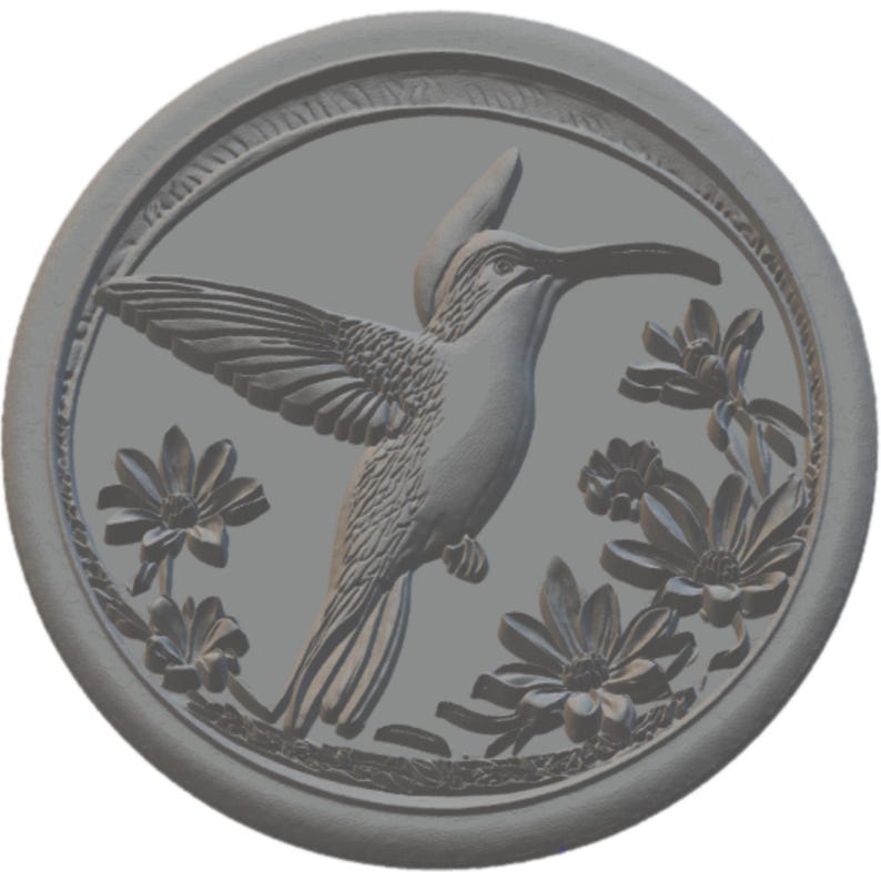 Hummingbird 3D Relief STL File | Embossing | Depth, Height Map | Resin ...