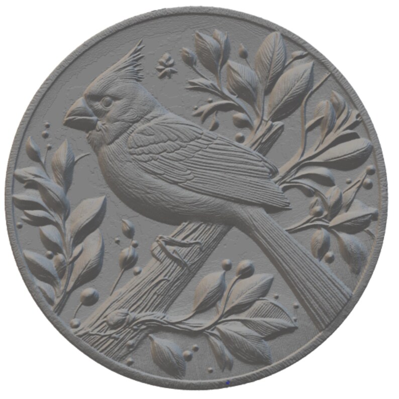 Cardinal 3D Relief STL File | Embossing | Depth, Height Map | Resin ...