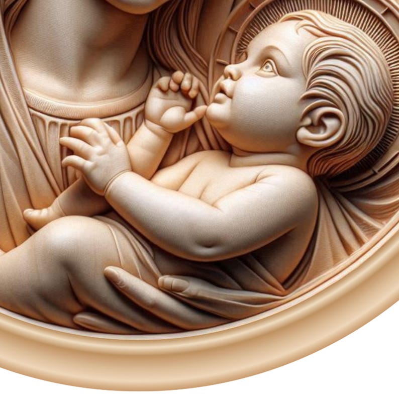 Virgin Mary | Jesus | Stl File | 3D Laser Engrave Depth Map (digital ...