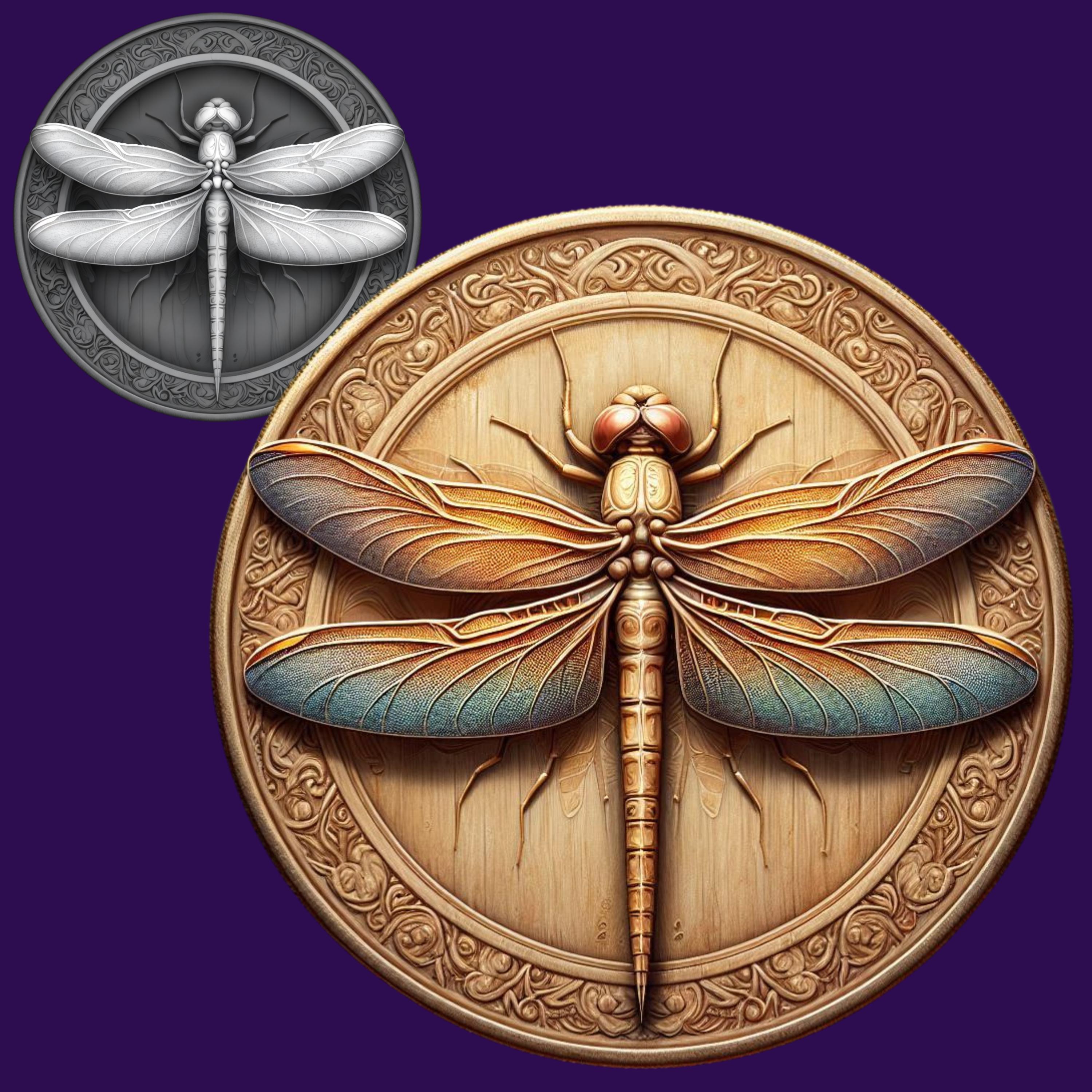 Dragonfly 3D 3D Relief STL File | Embossing | Depth, Height Map | Resin ...
