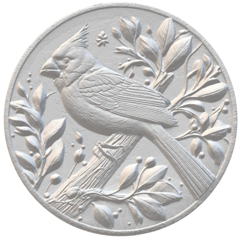 Cardinal 3D Relief STL File | Embossing | Depth, Height Map | Resin ...