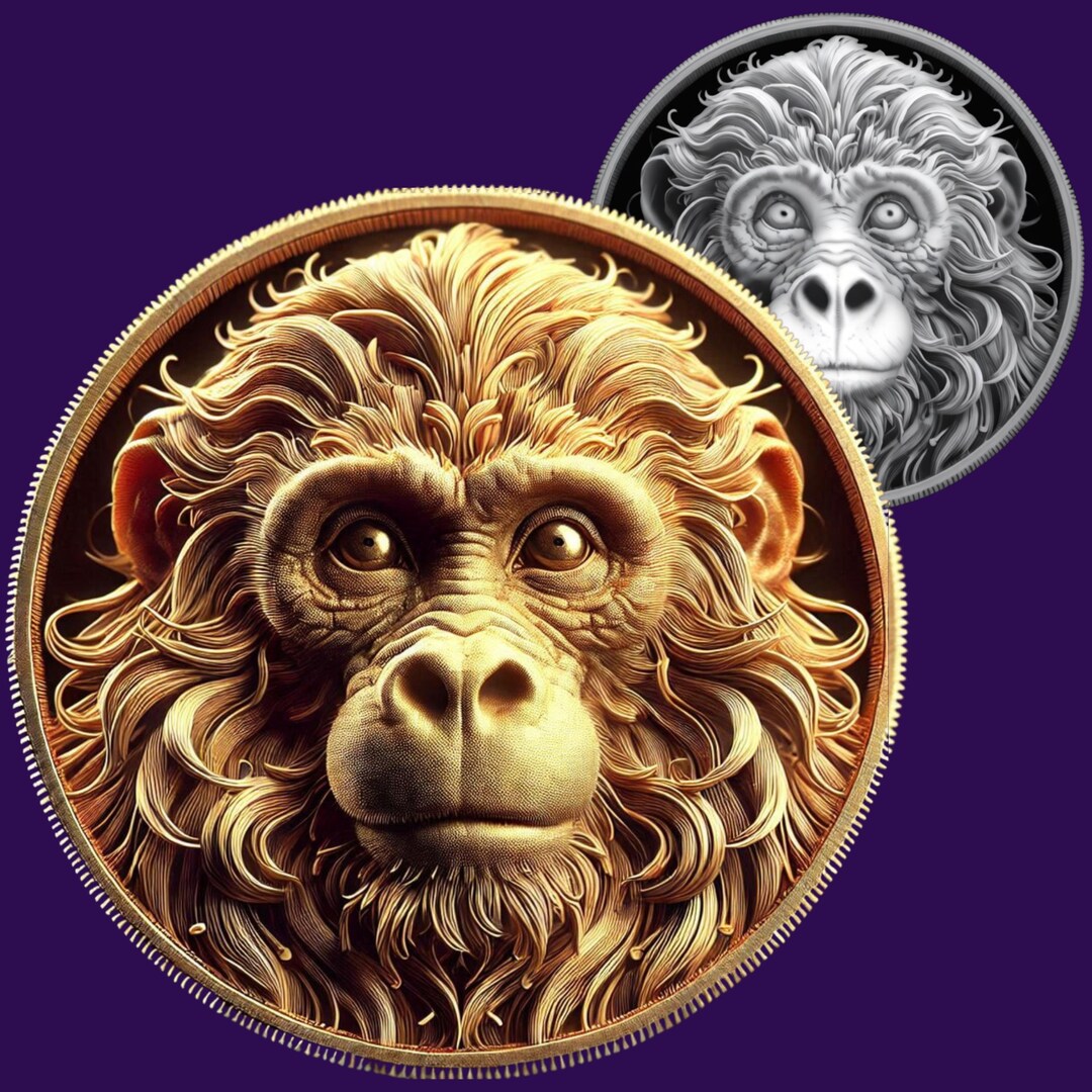 Monkey Coin Depth Map Laser File Height Map 3D Laser Engrave Xtool ...
