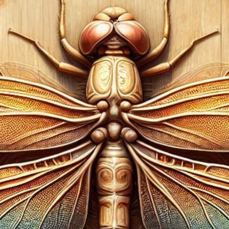 Dragonfly 3D 3D Relief STL File | Embossing | Depth, Height Map | Resin ...