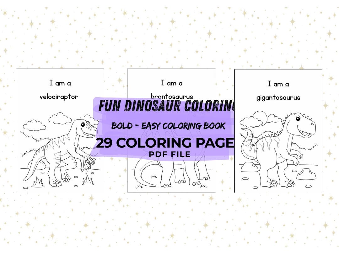 Printable Dino Art: Fun Dinosaur Coloring and Drawing Pages for Kids - Etsy