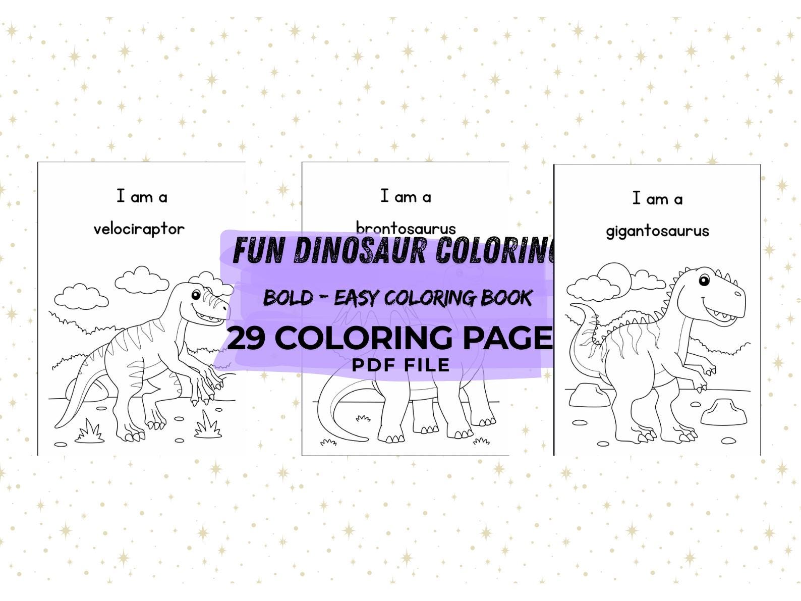 Printable Dino Art: Fun Dinosaur Coloring and Drawing Pages for Kids - Etsy