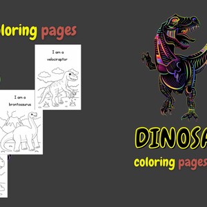 Printable Dino Art: Fun Dinosaur Coloring and Drawing Pages for Kids - Etsy