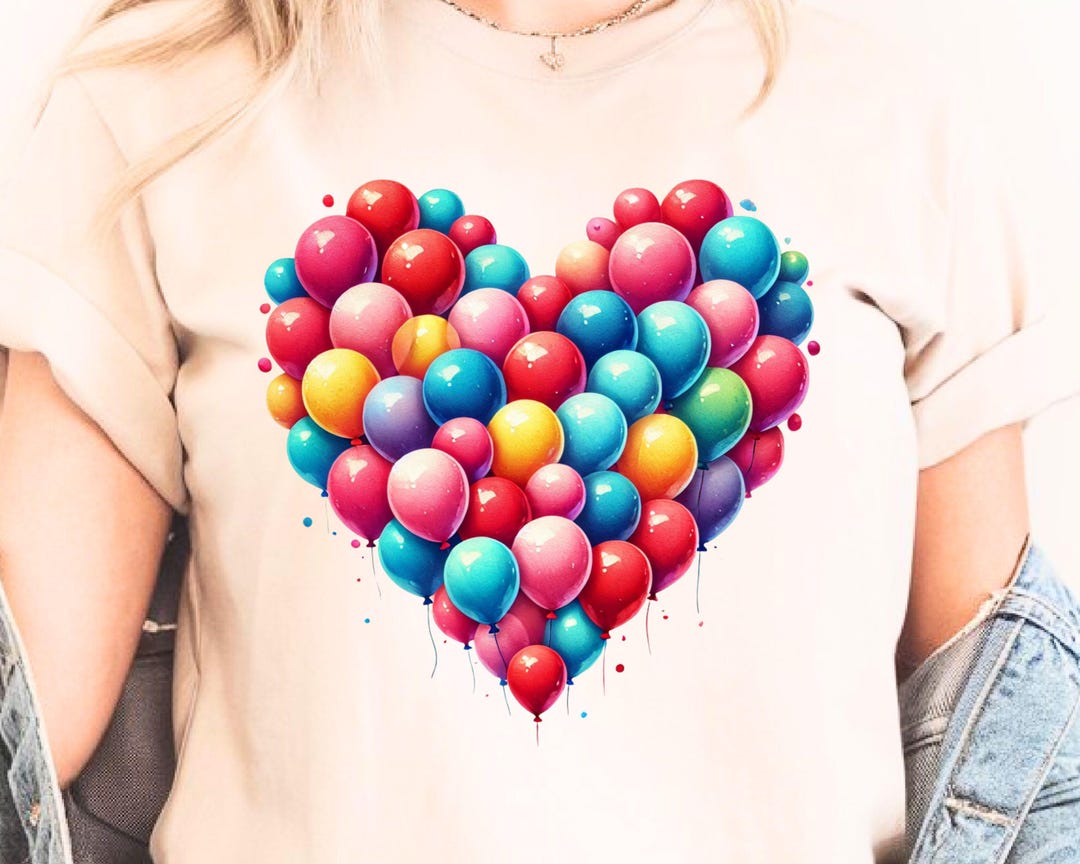 Watercolor Heart Balloon Png,valentine's Day Png Sublimation Designs ...