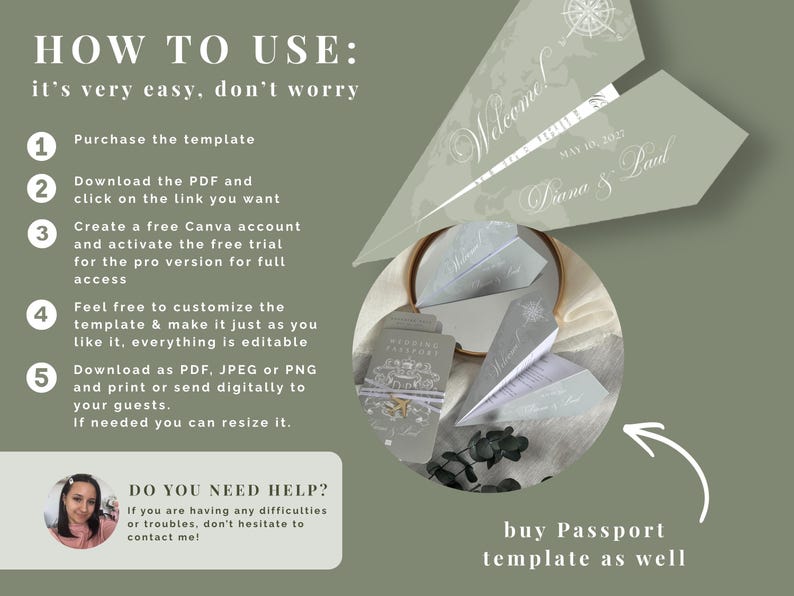 Paper Airplane Wedding Menu Template | Travel Theme Printable Menus ...