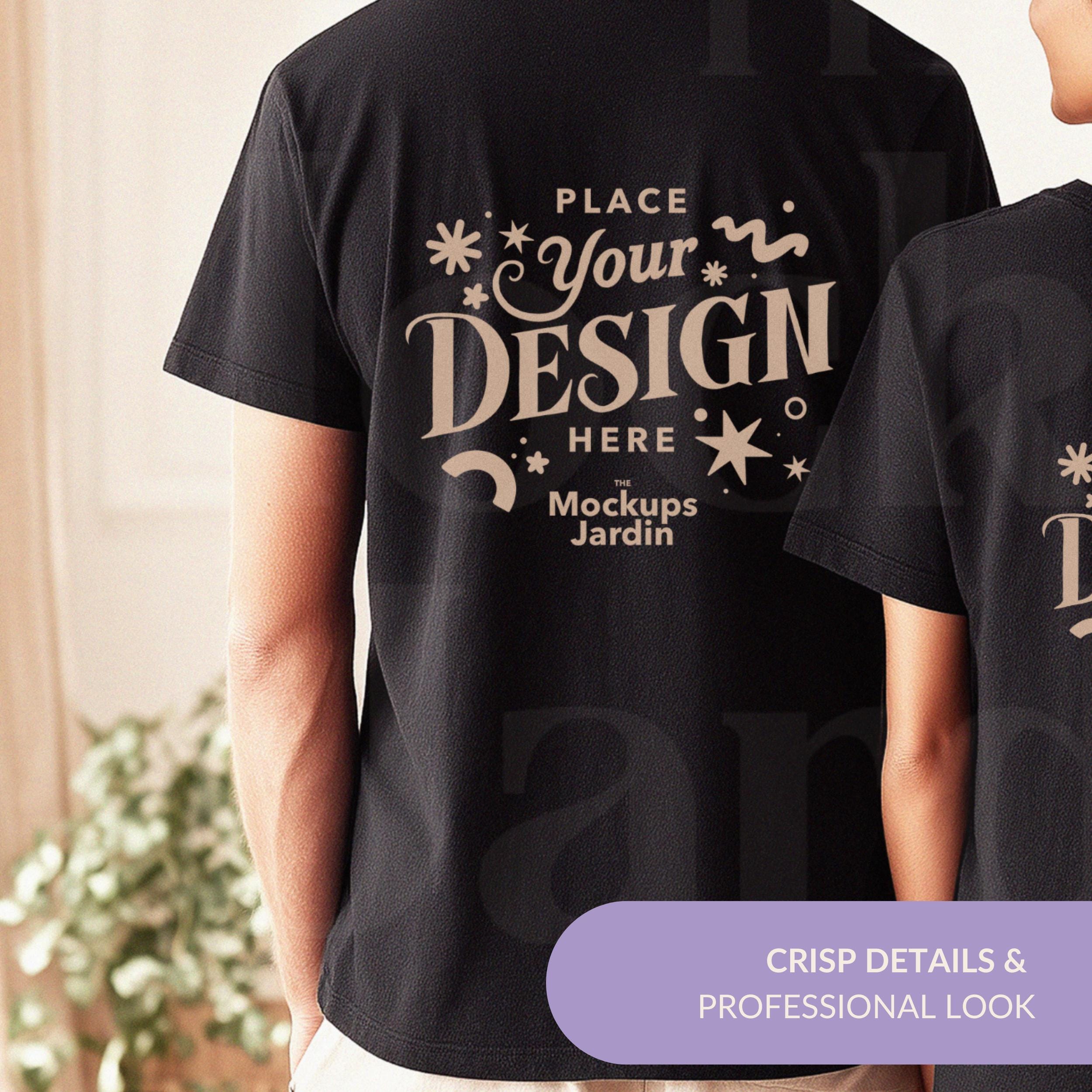 Black Bella Canvas 3001 T-shirt Mockup | Male Female Models | Cozy ...