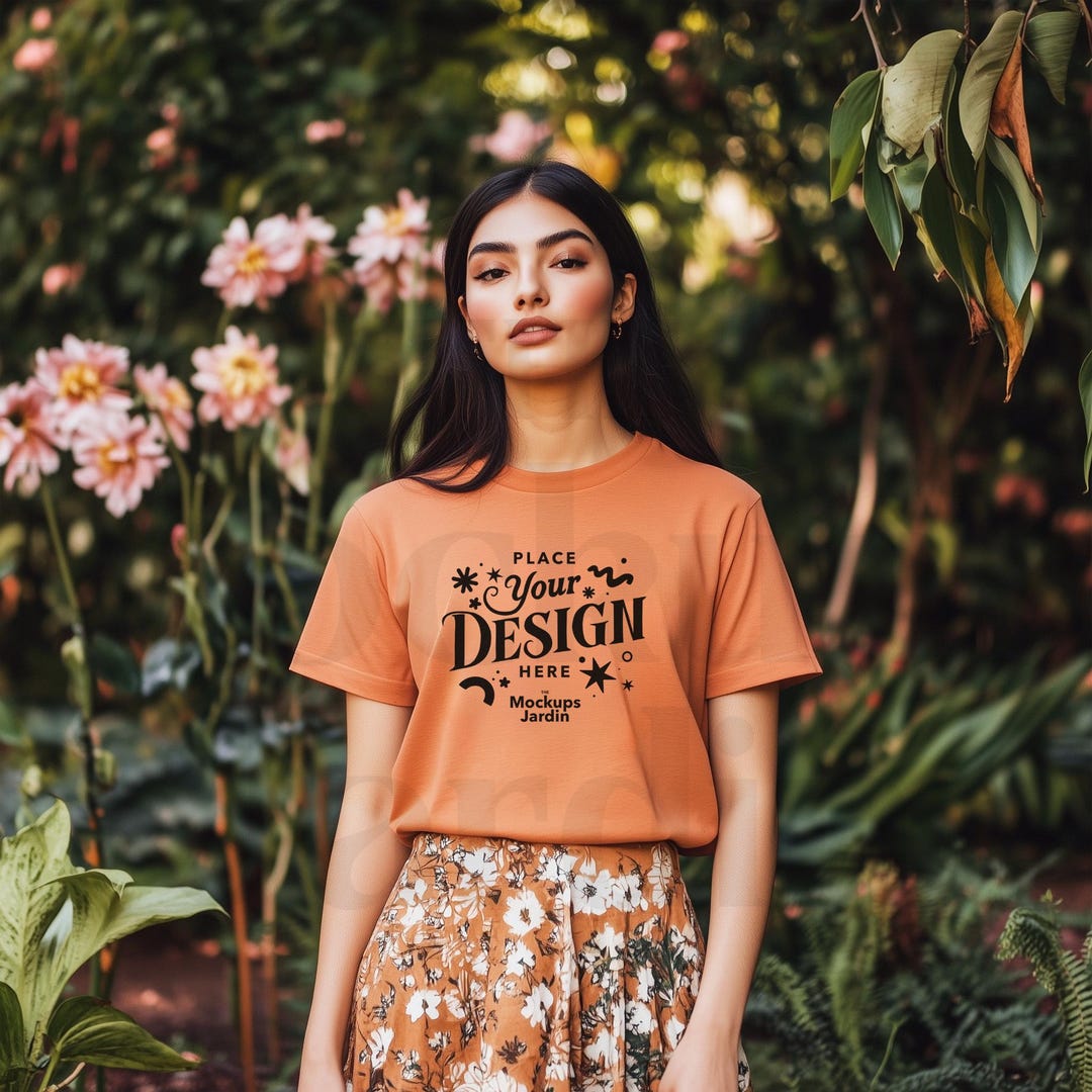 Coral Bella Canvas 3001 T-shirt Mockup | Spring Apparel (JPG) - Etsy