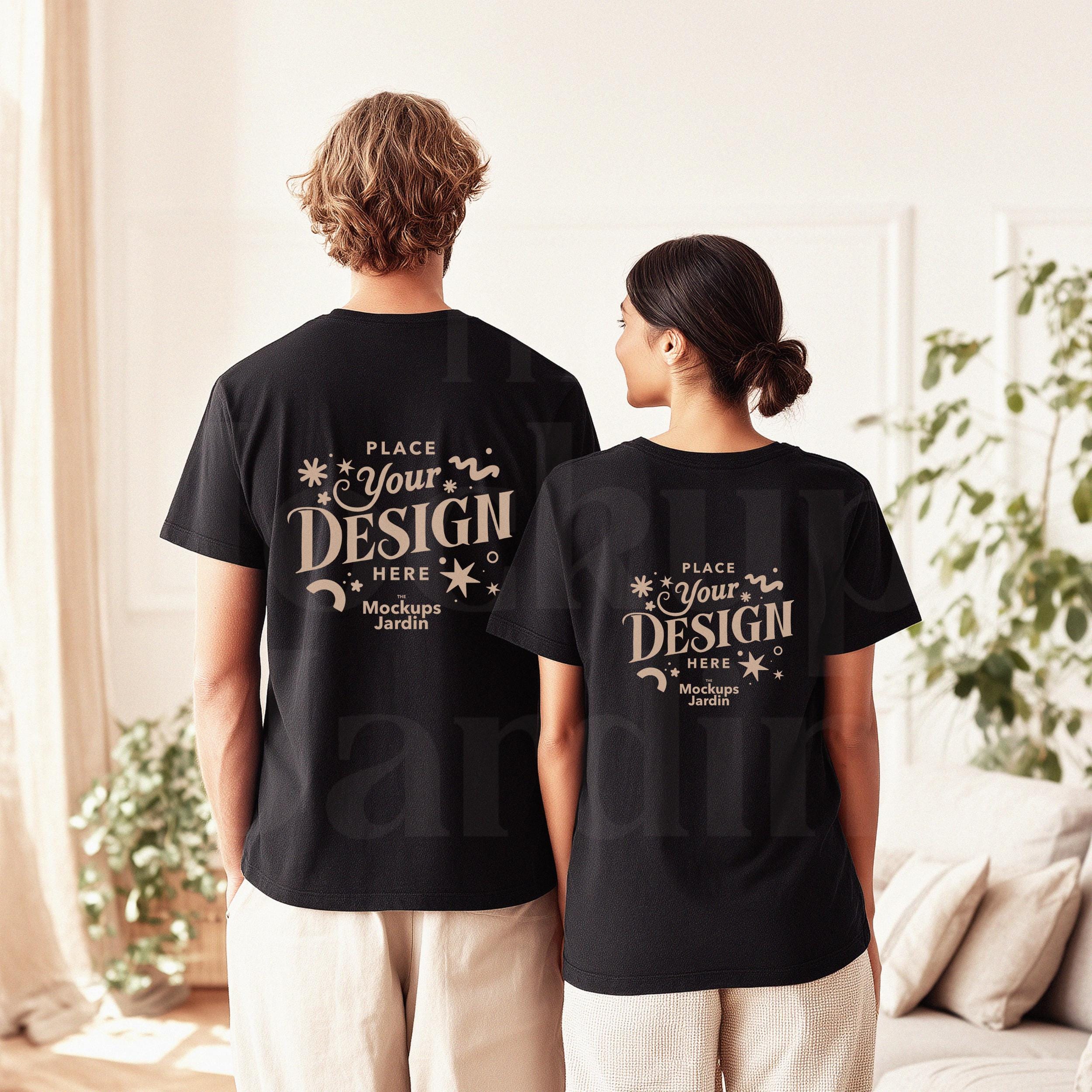 Black Bella Canvas 3001 T-shirt Mockup | Male Female Models | Cozy ...